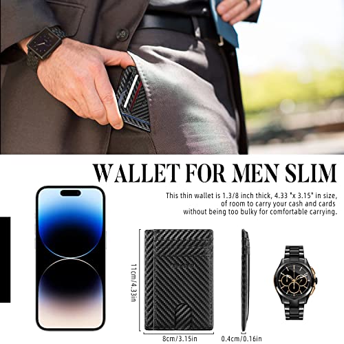 FirstVIP Ultra Slim Wallet for Men - Genuine Leather, RFID-Blocking, Lightweight, Includes Card Holders, Fade Resistant