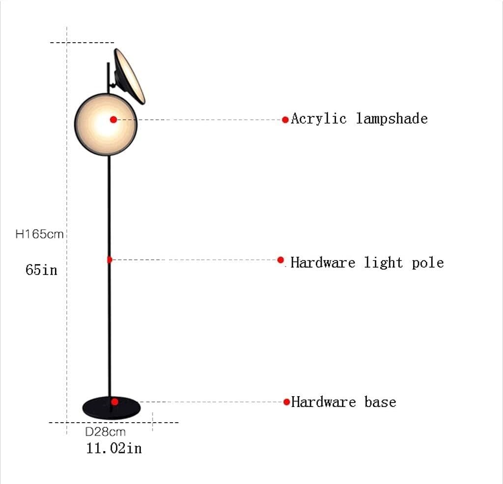Floor Lamp for Bedroom Standing Lamp LED Industrial Floor Lamp Standing Lamp with 2 Adjustable Heads, Rustic Tall Stand Up Lamps for Living Room Bedroom Standing Light