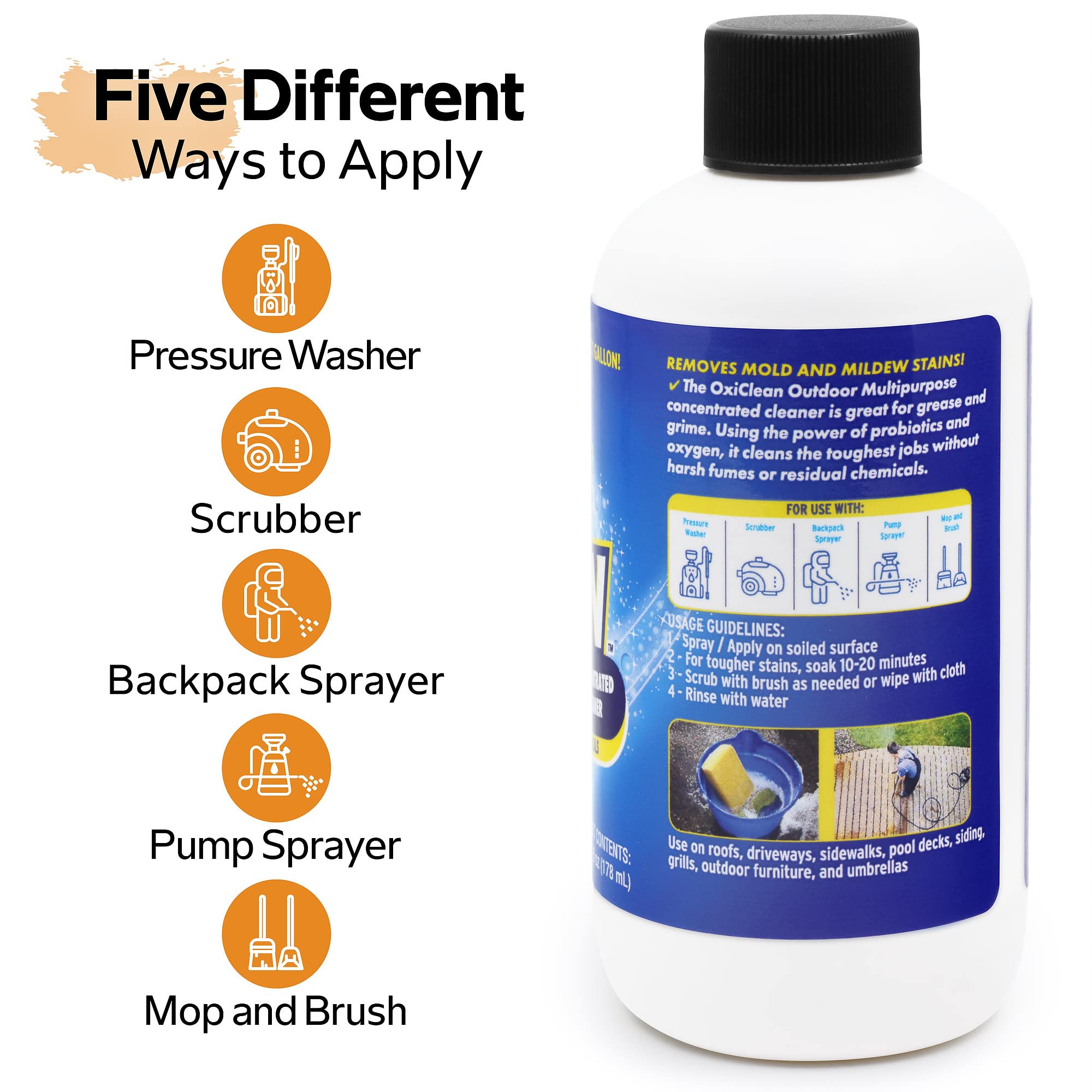 OxiClean - Outdoor Multipurpose Super Concentrated Cleaner - Makes 2 Gallons - Stain Remover - Driveway Cleaner for Concrete - Degreaser for Cement and Brick (2 PK 6oz Bottle = 2 Gallons)