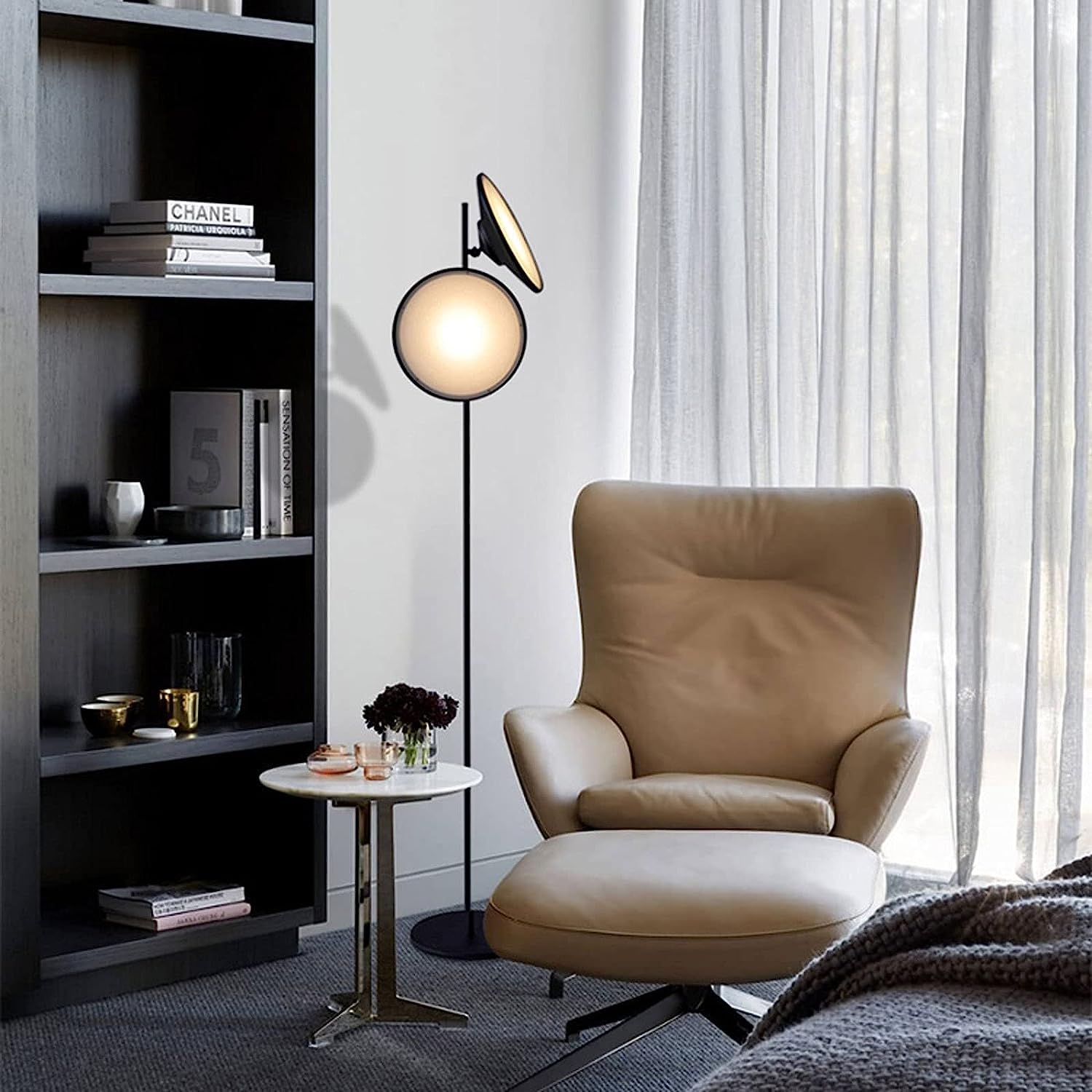 Floor Lamp for Bedroom Standing Lamp LED Industrial Floor Lamp Standing Lamp with 2 Adjustable Heads, Rustic Tall Stand Up Lamps for Living Room Bedroom Standing Light