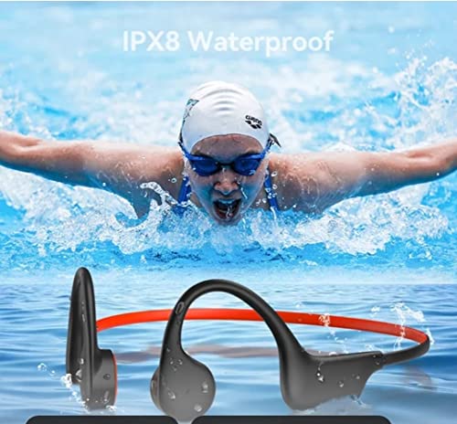 WLV-TECH ePP-BC-S6 Swimming, Bone Conduction Military Grade, Open Ear, Sport Headphones, Bluetooth 5.3, IPX8 Design (Full Water Proof)