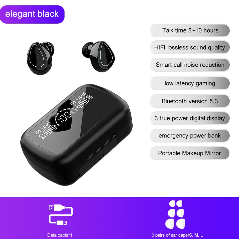 Wireless Earbuds, Bluetooth 5.2 Earbuds 140H Playtime Bluetooth Headphones HD Stereo Noise Cancelling Wireless Earphones in Ear with Mic, USB-C Charging Case, IP7 Waterproof Headset for Sports