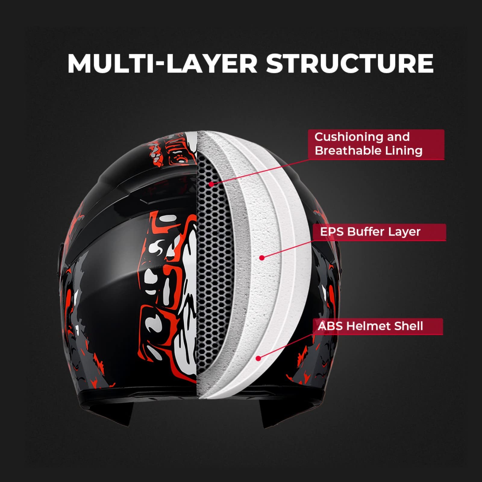 HTLNUZD Full Face Motorcycle Helmet Racing Motocross Helmets with Pinlock Compatible Clear&Tinted Visors DOT Model Approved Street Bike Helmet (XXL, Venom)