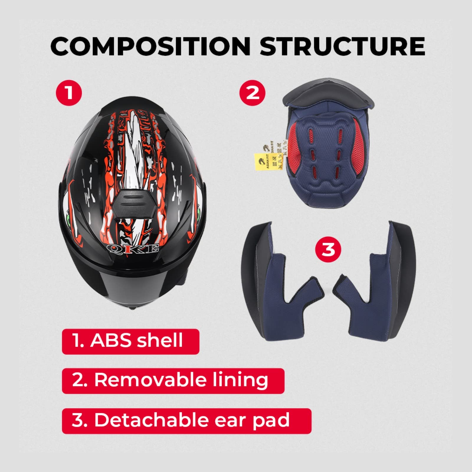 HTLNUZD Full Face Motorcycle Helmet Racing Motocross Helmets with Pinlock Compatible Clear&Tinted Visors DOT Model Approved Street Bike Helmet (XXL, Venom)