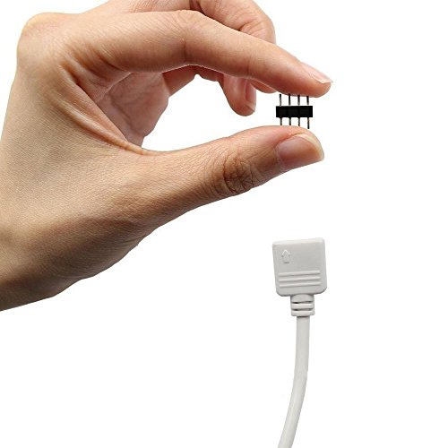 RGBZONE 2 Pack 5M 16.4ft Extension Cable Connect Female Plug to SMD 5050 RGB LED Strip Light with Free 4pcs 4pin Connecto