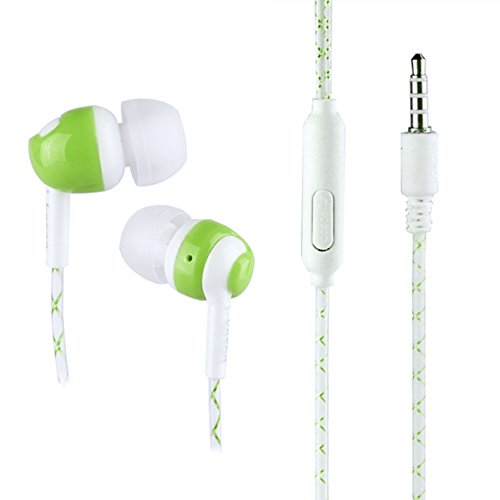 hudiemm0B Earphone, Glow in Dark Luminous 3.5mm Wired in-Ear Sport Earphone Music Headset with Mic Green