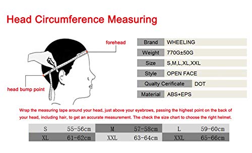 Wheeling Motorcycle Bike Biker ATV Visor Half Open Face Helmet DOT Approved Model 204 (Flat Balck Medium)