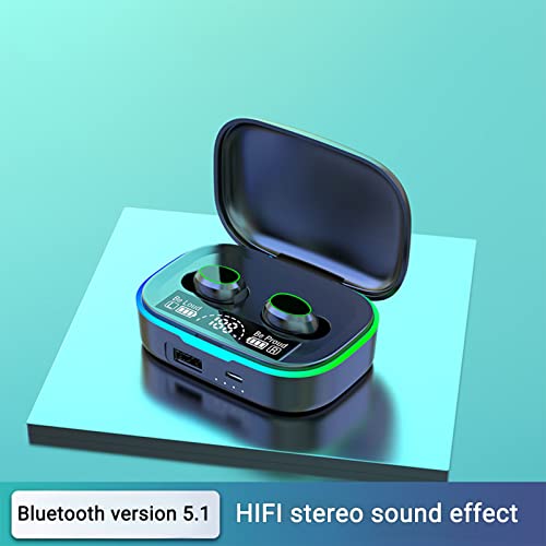 Digital Display Bluetooth 5.1 Earbuds, Touch-Control TWS-Headphones, with IPX5 Waterproof, 800mAh, Low Latency, for Sports Working Music