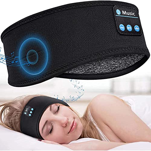 LAUDTEC Sports Headband Sleep Headphones Compatible with Bluetooth Compatible,Wireless Music Sleeping Headphones Earbuds Perfect for Side Sleepers Running Insomnia Meditation Air Travel Yoga (Black)