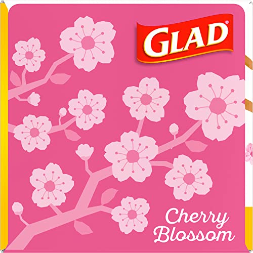 Glad Odorshield Small Drawstring Trash Bags, 4 Gal, Pink, Cherry Blossom, 80 Ct, Pack May Vary