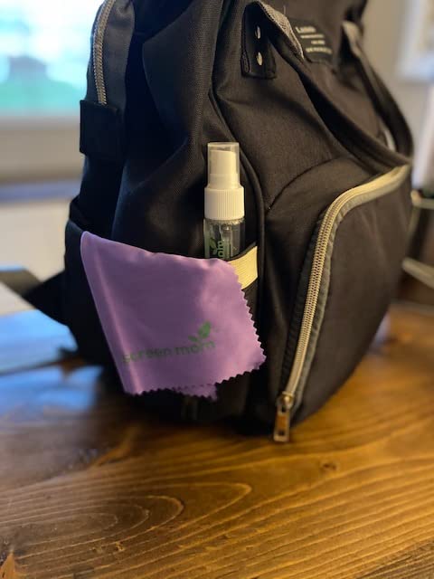 Screen Mom 1oz Screen Cleaner Spray 3 Pack - for Laptop, Computer Monitor, Phone Cleaner, iPad, Eyeglass, LED, LCD, TV - Includes 3 1oz Spray and 3 Purple Cleaning Cloths