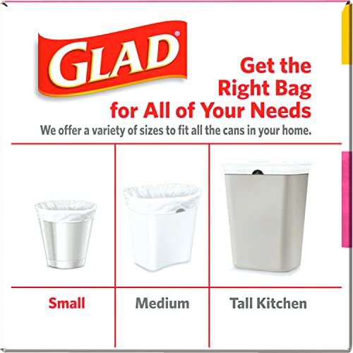 Glad Odorshield Small Drawstring Trash Bags, 4 Gal, Pink, Cherry Blossom, 80 Ct, Pack May Vary