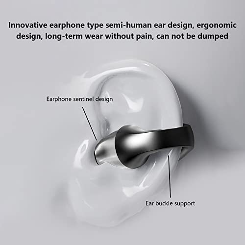 Wireless Earbuds, Clip-on Bluetooth Earbuds 5.2 Headphones with Smart-Touch, Immersive Premium Sound Wireless Earphones for Sports, Sleeping, in Ear Bluetooth with Built-in Mic Cool Stuff (Black)