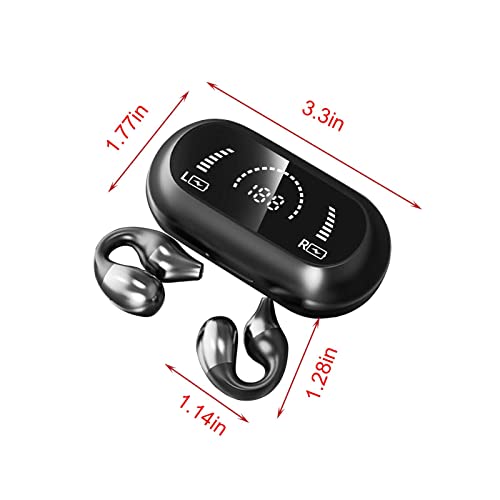 Wireless Earbuds, Clip-on Bluetooth Earbuds 5.2 Headphones with Smart-Touch, Immersive Premium Sound Wireless Earphones for Sports, Sleeping, in Ear Bluetooth with Built-in Mic Cool Stuff (Black)