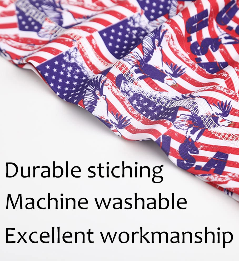 Sweat Wicking Skull Beanie Helmet Liner Running Hat Cycling Caps Cooling Cap US Flags Skullcap Liners Fits Under Motorcycle Helmets for Men and Women (Patriotic Pack)