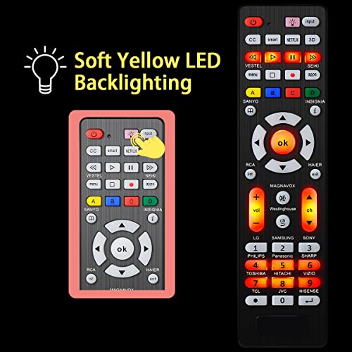 2 PCS Universal TV Remote Control Compatible with LG, Samsung, Philips, Panasonic, Sharp TCL, Vizio, Sony, Sanyo, Toshiba, Insignia, Hisense, JVC, RCA Brands LCD LED 3D HDTV TV Remote Control