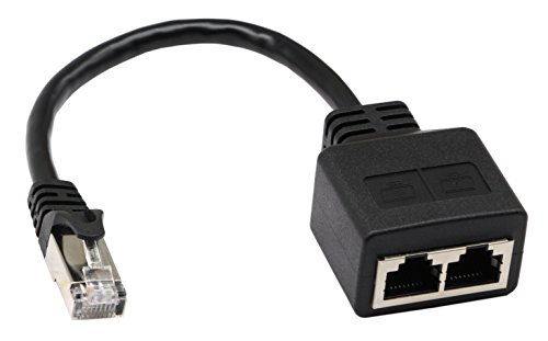zdyCGTime RJ45 Network Cable, 1 RJ45 Male to 2 RJ45 Female Ethernet Y Type Cable, LAN Connector, Suitable for Super Category 5 Ethernet, Category 6 Ethernet(not Used as a Network Separator)(23CM)