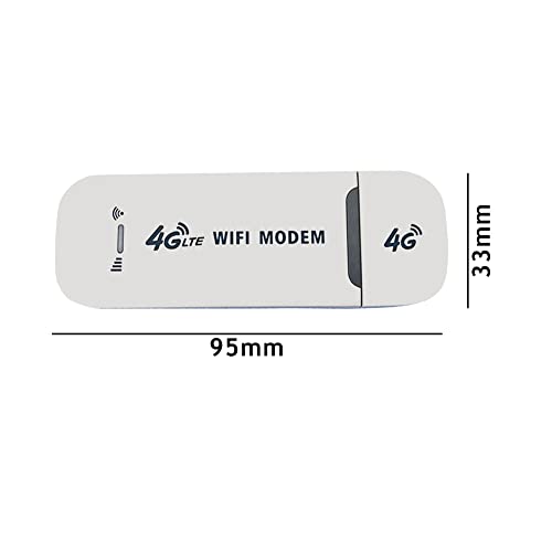 AZURAOKEY 4G LTE Wireless USB Dongle 150Mbps Modem Stick WiFi Adapter 4G Card Router with SIM Card Slot Car Hotspot Pocket Mobile WiFi (White)