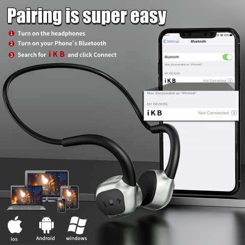 idudu Bone Conduction Headphones Bluetooth Open Ear Sport Headphones Wireless Earphones for Cycling & Running Workout