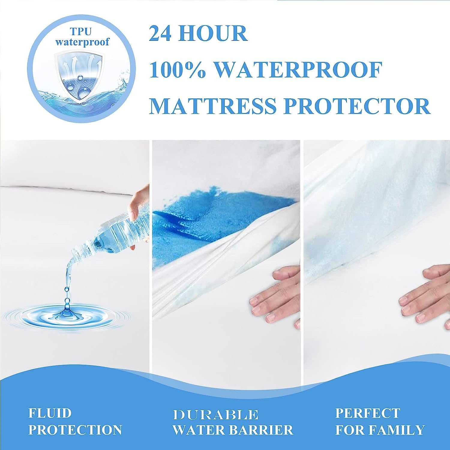 Softhour 2 Pack Twin XL Size Premium Waterproof Mattress Protector,Soft Breathable College Dorm Pad Cover,Noiseless Bed Cover - Stretch to 21''Fitted Deep Pocket Protection