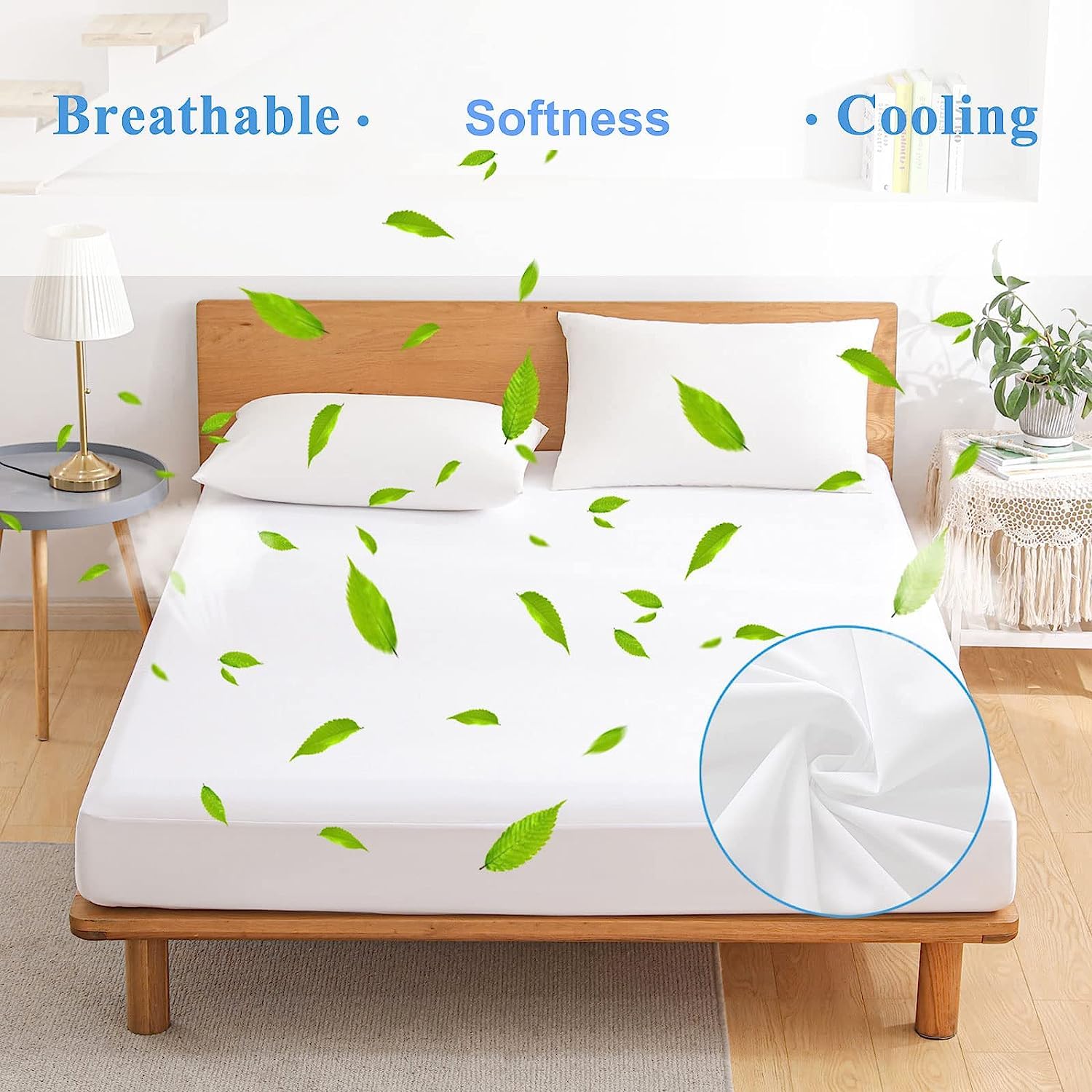 Softhour 2 Pack Twin XL Size Premium Waterproof Mattress Protector,Soft Breathable College Dorm Pad Cover,Noiseless Bed Cover - Stretch to 21''Fitted Deep Pocket Protection