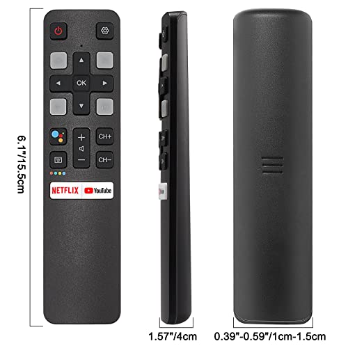 RC802V FNR1 Voice Remote Control for TCL All Android 4K UHD Smart Televisions TVs Replacement with Netflix and YouTube Keys