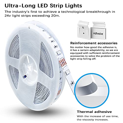 Cozylady WiFi LED Strip Lights 65.6FT, Smart LED Light Strips Compatible with Alexa, Google Home, Smart RGB Music Sync LED Lights Strip for Bedroom, Children's Room, Kitchen