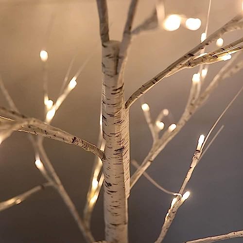 AAMNA White Birch Tree Floor Lamps for Living Room Modern Led Christmas Simulation Tree Standing Lights Living Room Bedside Bedroom Romantic Decoration