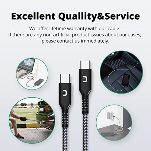 Zendure USB C to USB C Cable 100W PD Fast Charge Ultra Strong Durable Data Transfer Type C Charging Cable for Galaxy S20, iPad Mini 6, iPad Air 4, MacBook Pro 2021, Switch, Pixel, LG, 100cm, Black