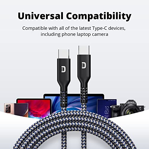 Zendure USB C to USB C Cable 100W PD Fast Charge Ultra Strong Durable Data Transfer Type C Charging Cable for Galaxy S20, iPad Mini 6, iPad Air 4, MacBook Pro 2021, Switch, Pixel, LG, 100cm, Black