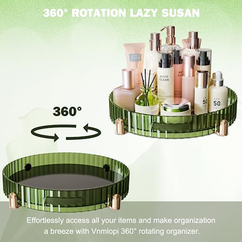 Vnmlopi Rotating Makeup Organizer for Vanity, Bathroom Organizer Countertop Spinning Holder – Large Capacity Perfume Organizer Tray, Skincare Organizers Cosmetics Storage Rack