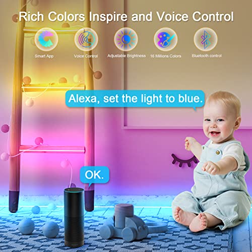Cozylady WiFi LED Strip Lights 65.6FT, Smart LED Light Strips Compatible with Alexa, Google Home, Smart RGB Music Sync LED Lights Strip for Bedroom, Children's Room, Kitchen
