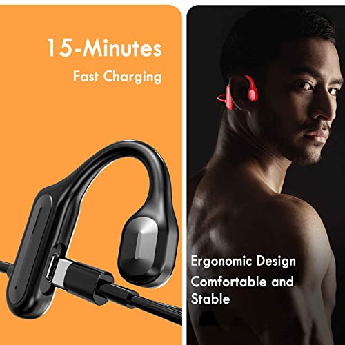 PUGGA Averi⢠- Bone Conduction Headphones, Open-Ear Bone Conduction Wireless Earphones IPX5 Waterproof, Sport Headphones Sweatproof for Running and Workouts (Blue)
