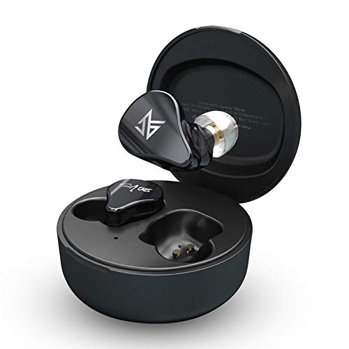 KZ SA08 TWS True Wireless Bluetooth 5.0 Earbuds with Mic, 8BA HiFi Stereo in Ear Earphones, Physical Passive Noise Reduction Hedsets Headphones for Call Phone/Game/Music (Black)