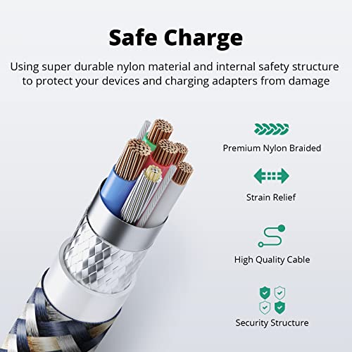 Zendure USB C to USB C Cable 100W PD Fast Charge Ultra Strong Durable Data Transfer Type C Charging Cable for Galaxy S20, iPad Mini 6, iPad Air 4, MacBook Pro 2021, Switch, Pixel, LG, 100cm, Black