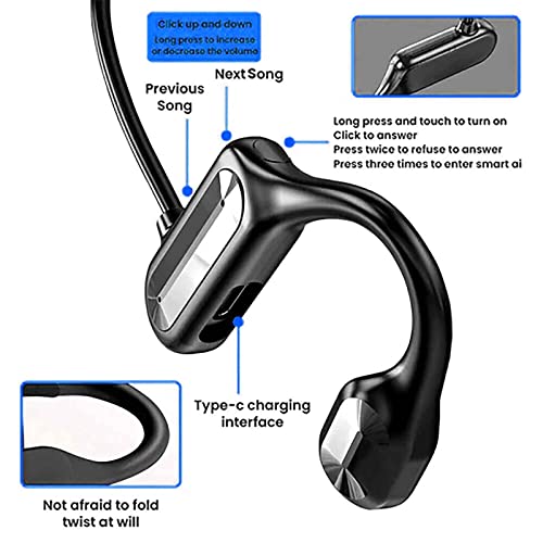 PUGGA Averi⢠- Bone Conduction Headphones, Open-Ear Bone Conduction Wireless Earphones IPX5 Waterproof, Sport Headphones Sweatproof for Running and Workouts (Blue)