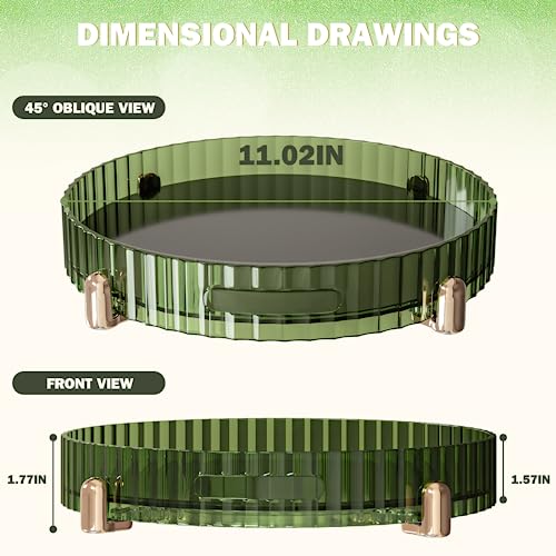 Vnmlopi Rotating Makeup Organizer for Vanity, Bathroom Organizer Countertop Spinning Holder – Large Capacity Perfume Organizer Tray, Skincare Organizers Cosmetics Storage Rack
