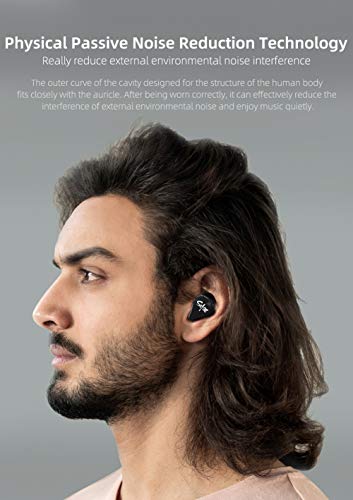 KZ SA08 TWS True Wireless Bluetooth 5.0 Earbuds with Mic, 8BA HiFi Stereo in Ear Earphones, Physical Passive Noise Reduction Hedsets Headphones for Call Phone/Game/Music (Black)
