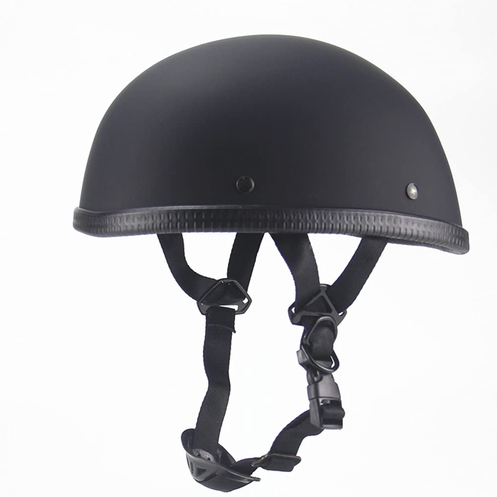 Motorcycle Half Helmet DOT Approved Ultra-Thin Comfortable Beanie Cruising Skull Cap Novelty Small Helmet for Chopper Moped Scooter Motorbike Mopeds Scooters Electric (B, Small)