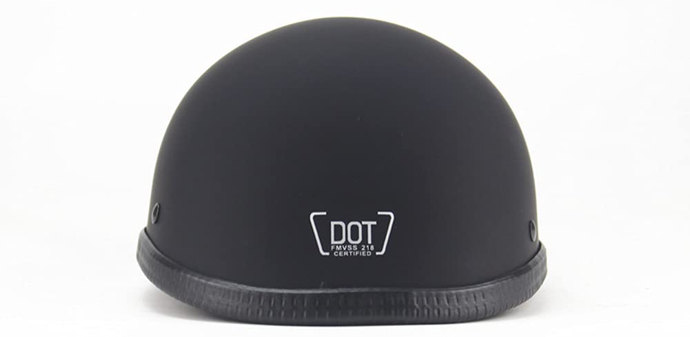 Motorcycle Half Helmet DOT Approved Ultra-Thin Comfortable Beanie Cruising Skull Cap Novelty Small Helmet for Chopper Moped Scooter Motorbike Mopeds Scooters Electric (B, Small)
