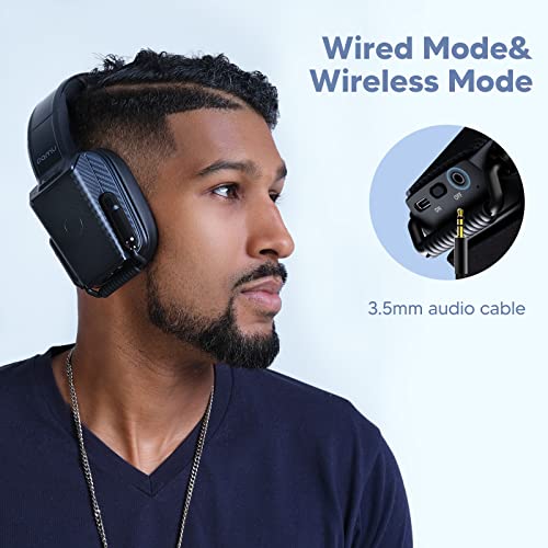 pamu Karaoke Bluetooth Headphones Over-Ear Wireless Headset with Built-in Mic, Sport Earphones with Adjustable Headband, Karaoke Function Auto Pairing Deep Bass,15Hrs Playtime,Touch Control