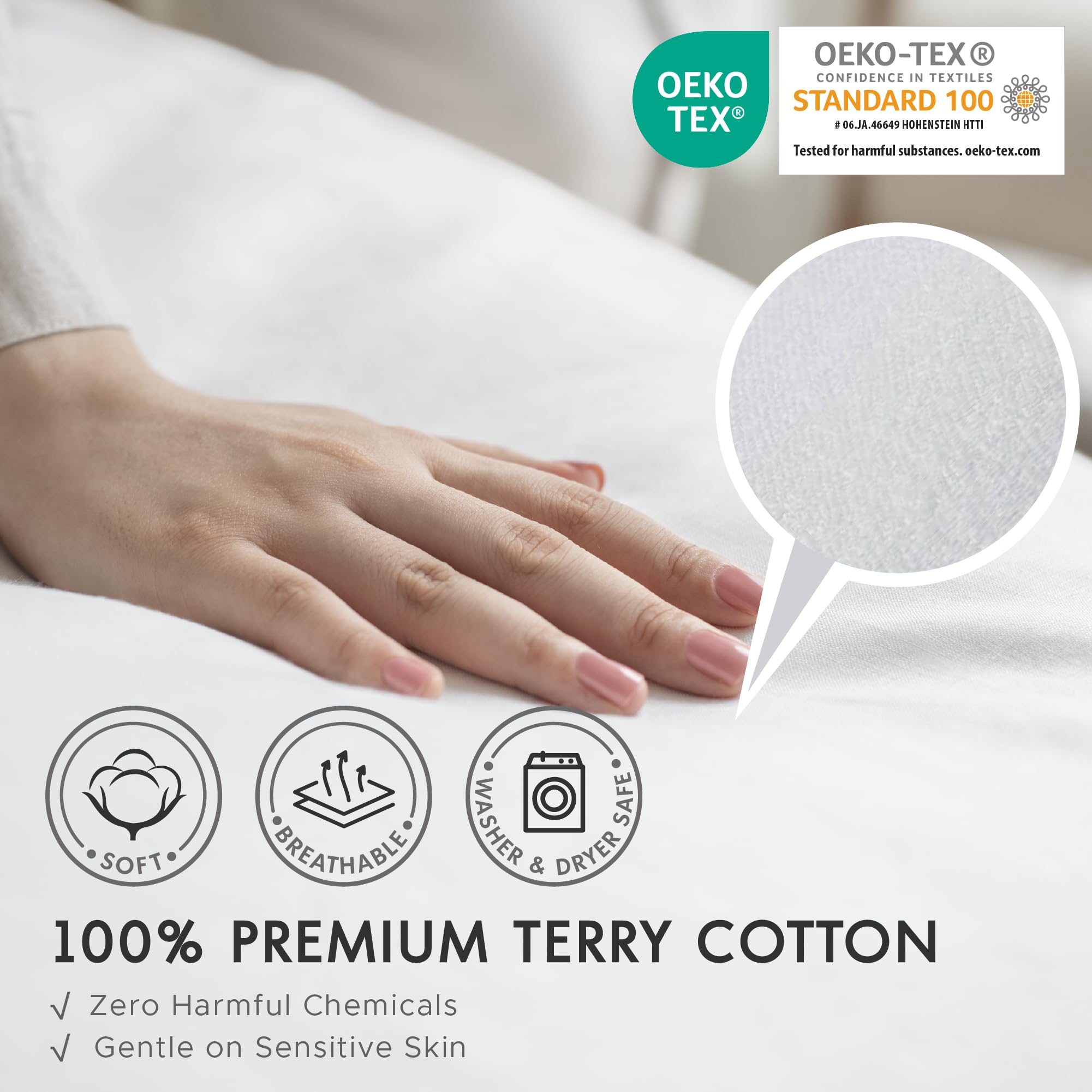 Degrees of Comfort Mattress Encasement Full Size | Waterproof Bed Bug Proof Cover Premium Zippered Six-Sided Protector 9-12 Inch Deep 3M Scotchgard