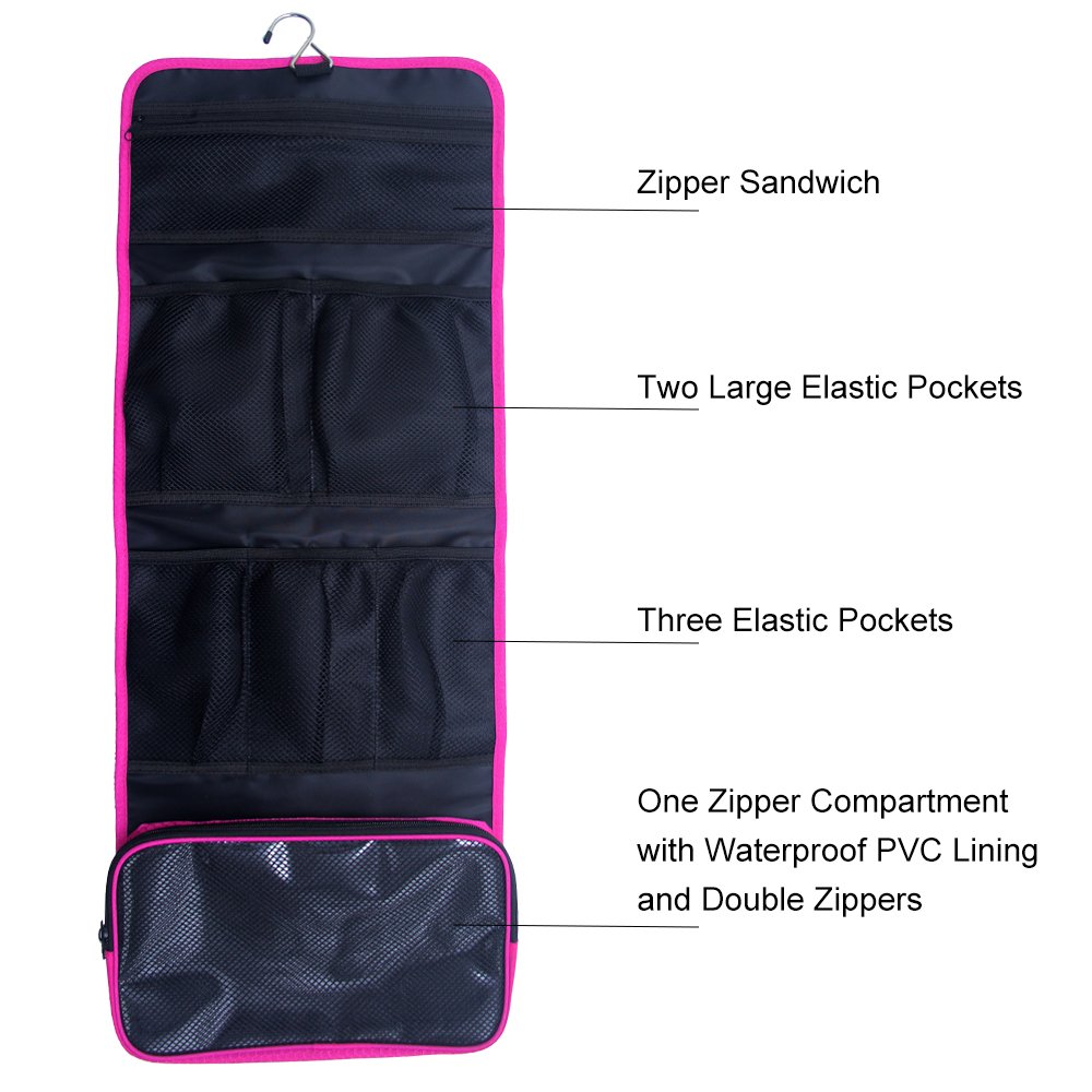 Relavel Travel Hanging Toiletry Bag for Women Men Large Capacity Makeup Bag Waterproof Cosmetic Storage Organizer Case for Bathroom Shower Small