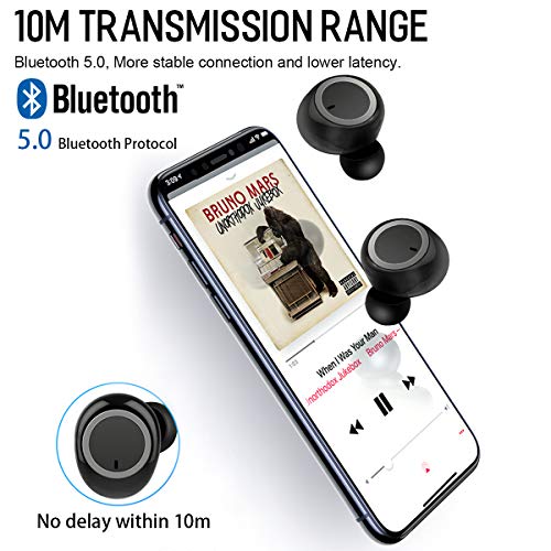AICase Bluetooth Wireless Earphones, i30 Stereo Headphone with Charging Case, Bluetooth 5.0 Dual in-Ear Mini Earbuds, Earphones for Sports and Running