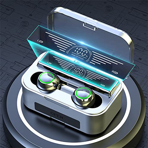 Gecau Digital Display Bluetooth 5.3 Earbuds, Touch-Control TWS-Headphones, with LED Smart Screen Display, 1200mAh, Low Latency, for Sports Working Music