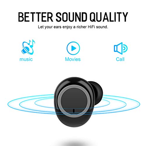 AICase Bluetooth Wireless Earphones, i30 Stereo Headphone with Charging Case, Bluetooth 5.0 Dual in-Ear Mini Earbuds, Earphones for Sports and Running