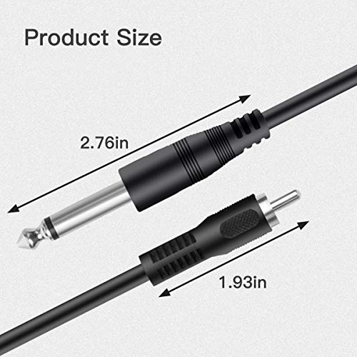 RCA to 1/4 Cable, 2 Pack 3 Feet Dual 1/4" 6.35mm TS Male to Dual RCA Stereo Interconnect Cable RFAdapter for Mixer, Audio, Amplifier, Microphone, and Camera, etc