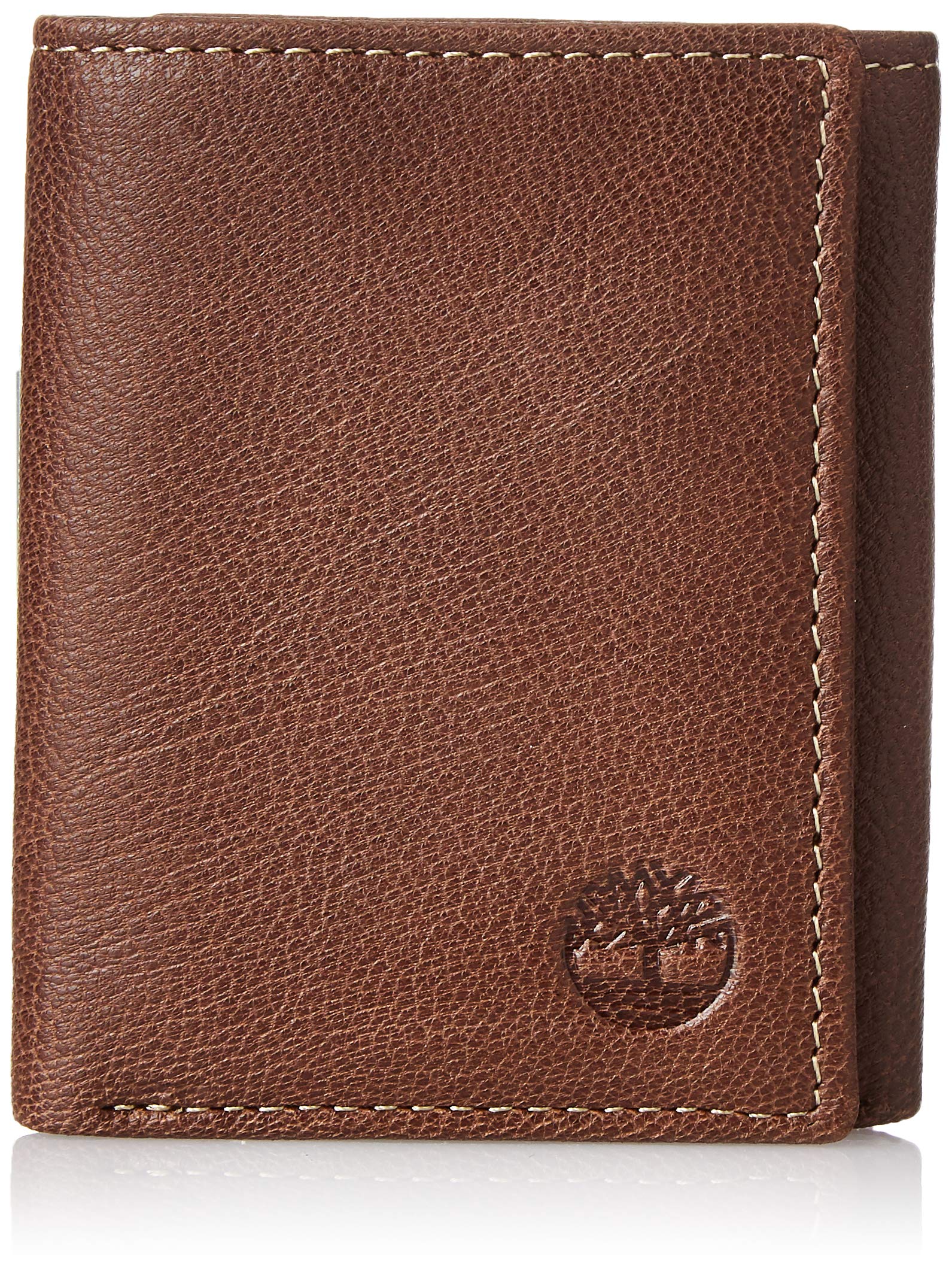 Timberland Men's Leather RFID Blocking Trifold Wallet, Brown, One Size