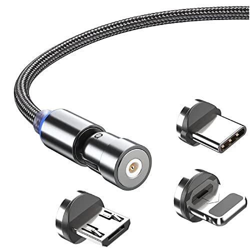 Import Cables 3-in-1 USB Magnetic Charging Cable (Black, 2 Meter)