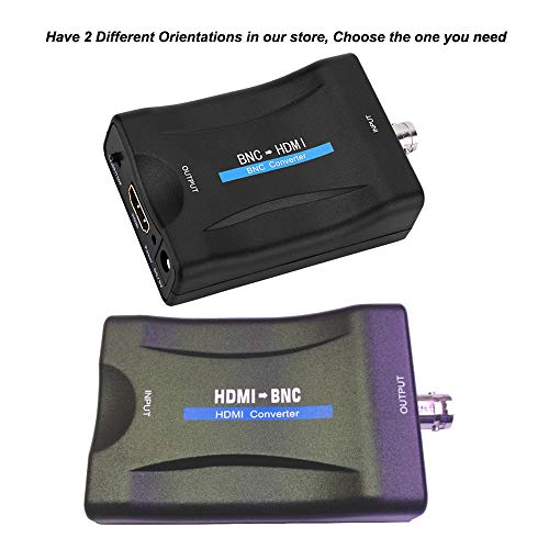 BNC HDMI Adapter CVBS Analog Component Female BNC Input 720P 1080P Coax HDMI Composite Out HDCP Deep Color Video Audio Converter Box Hook up Security Camera CCTV Surveillance CVR DVRs to HD TV Monitor